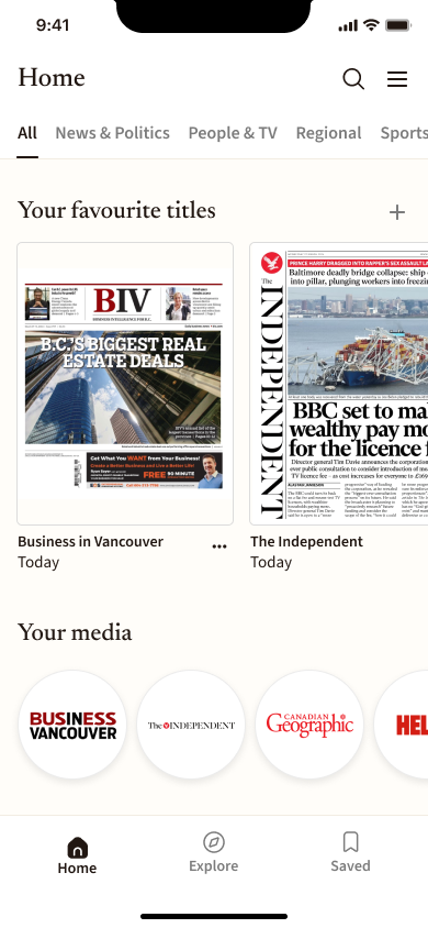 iphone screen of website Cafeyn